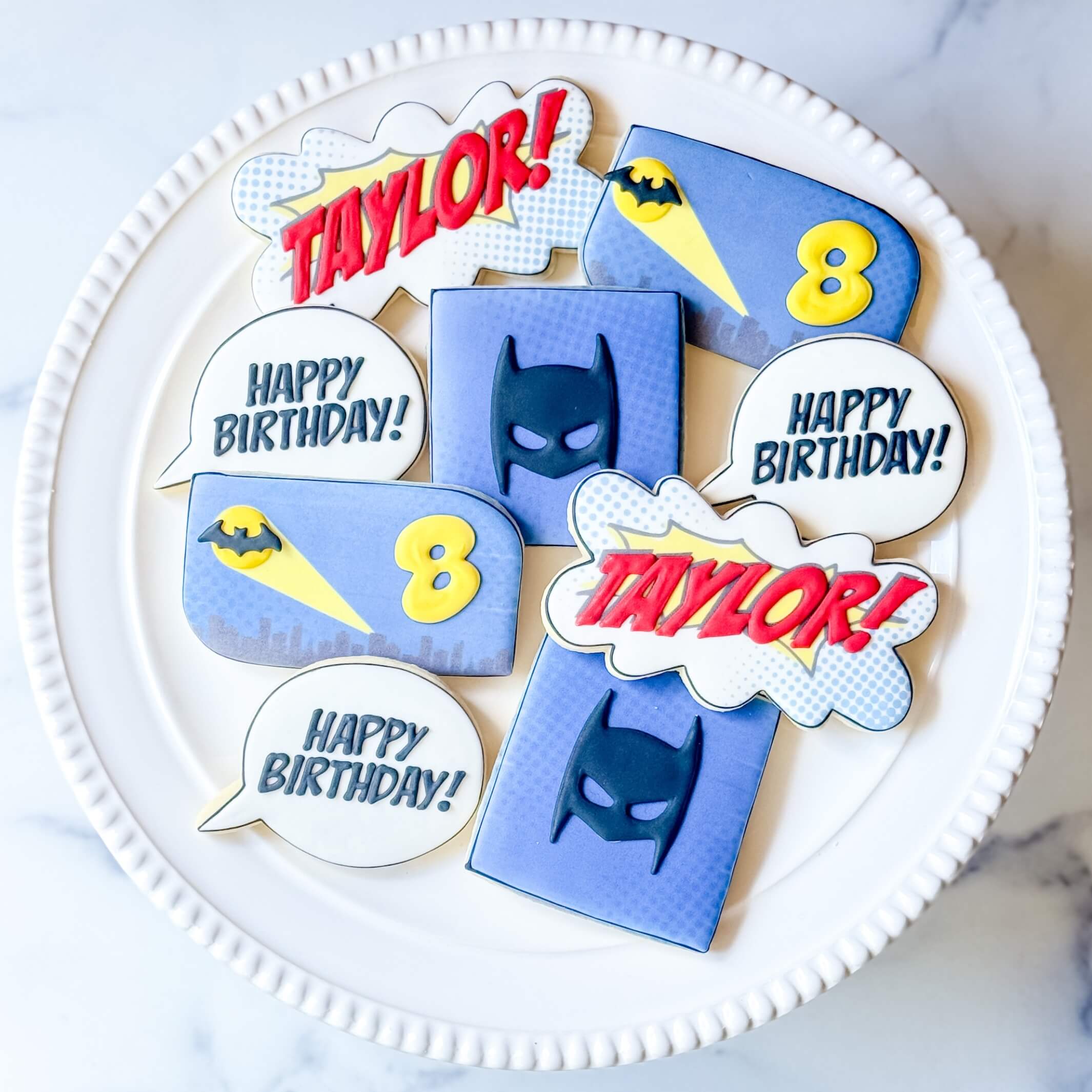 Custom Birthday Cookies | Gotham Superhero – Southern Sugar Bakery