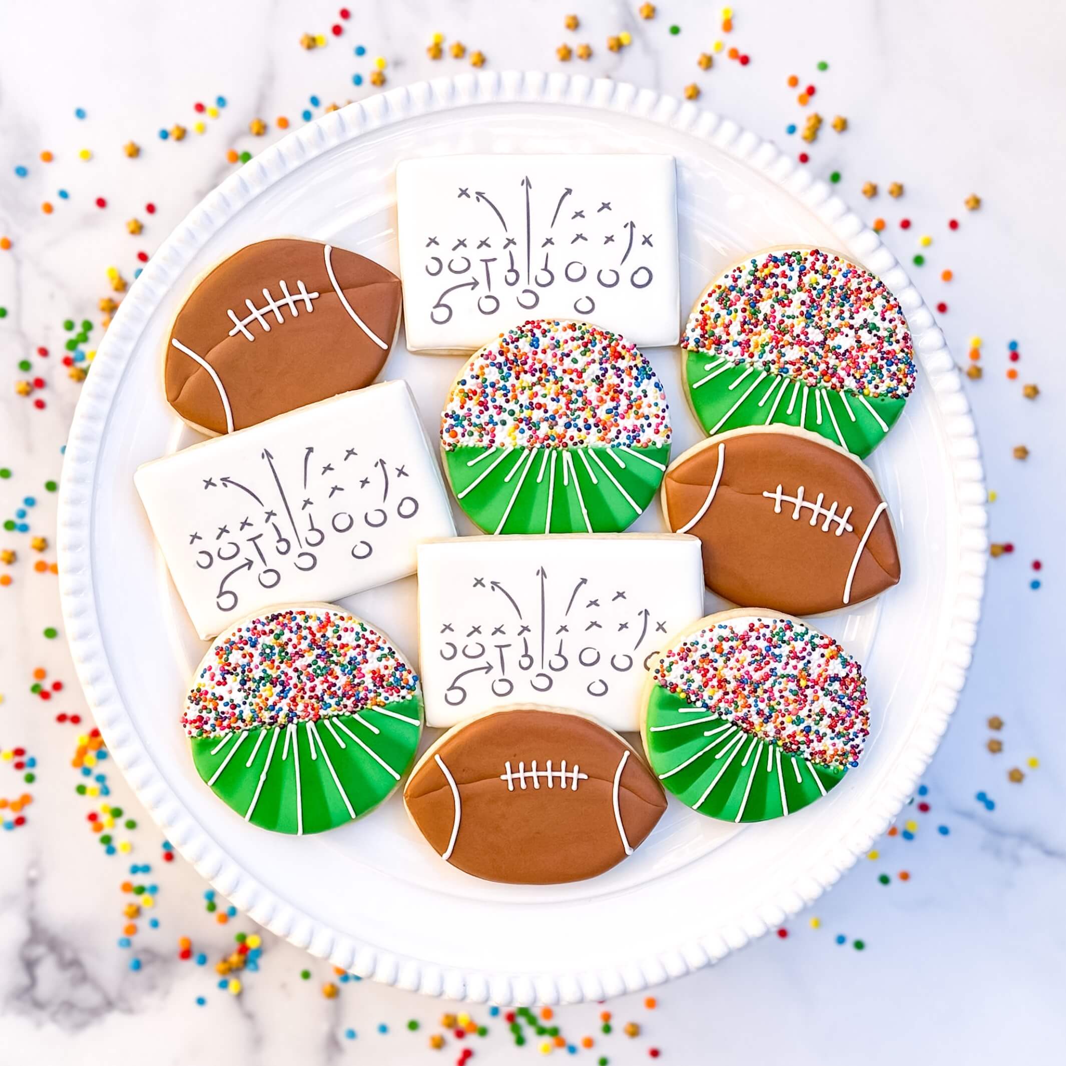 Football Frenzy! | Decorated Football Cookies – Southern Sugar Bakery