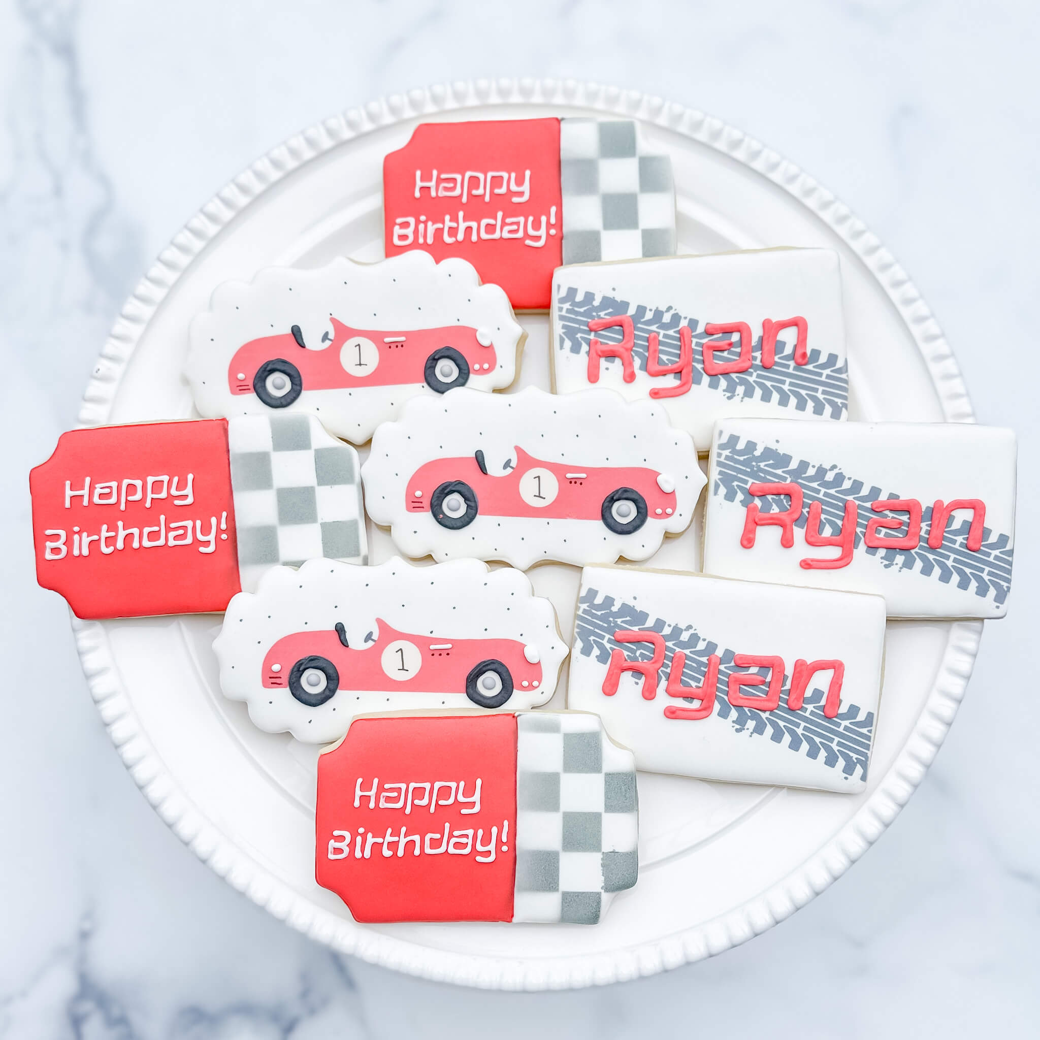 Custom Cookies | Birthday | Racing Roadster – Southern Sugar Bakery