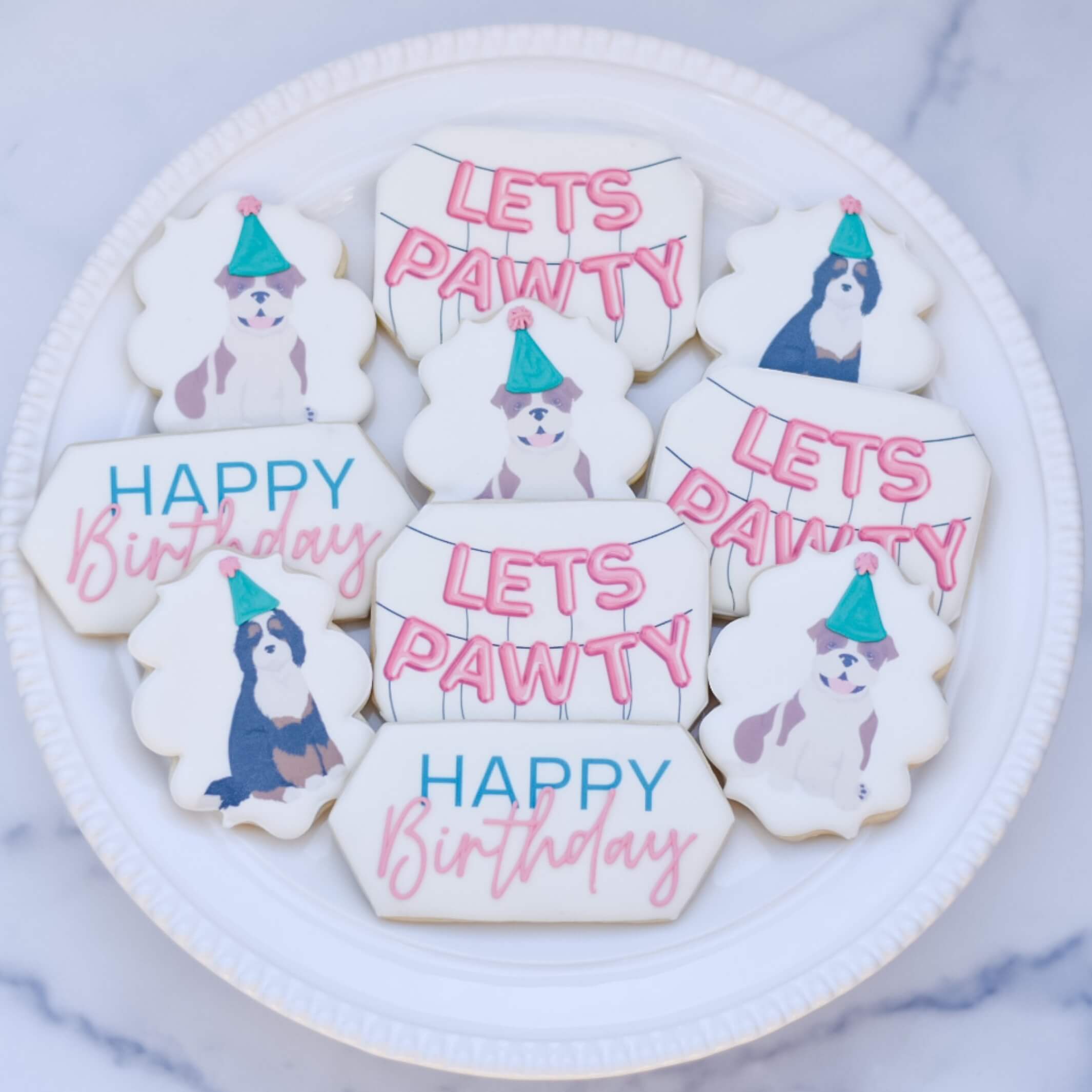 Custom Cookies | Birthday | Let's Pawty! – Southern Sugar Bakery