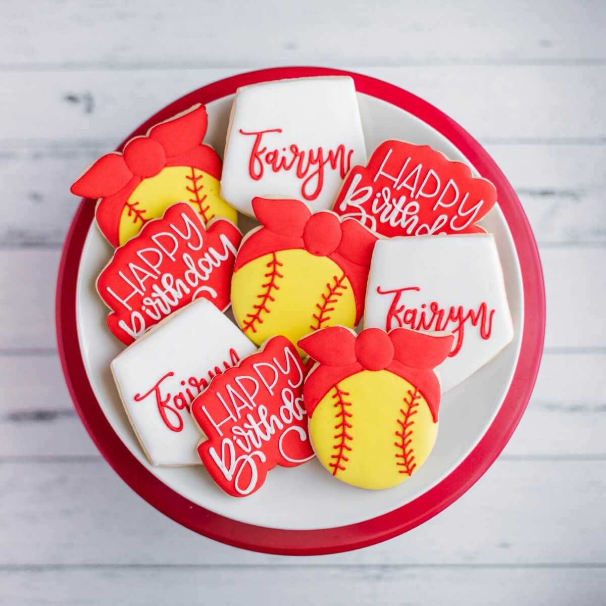 Custom Softball Themed Cookies | Sports Birthday – Southern Sugar Bakery